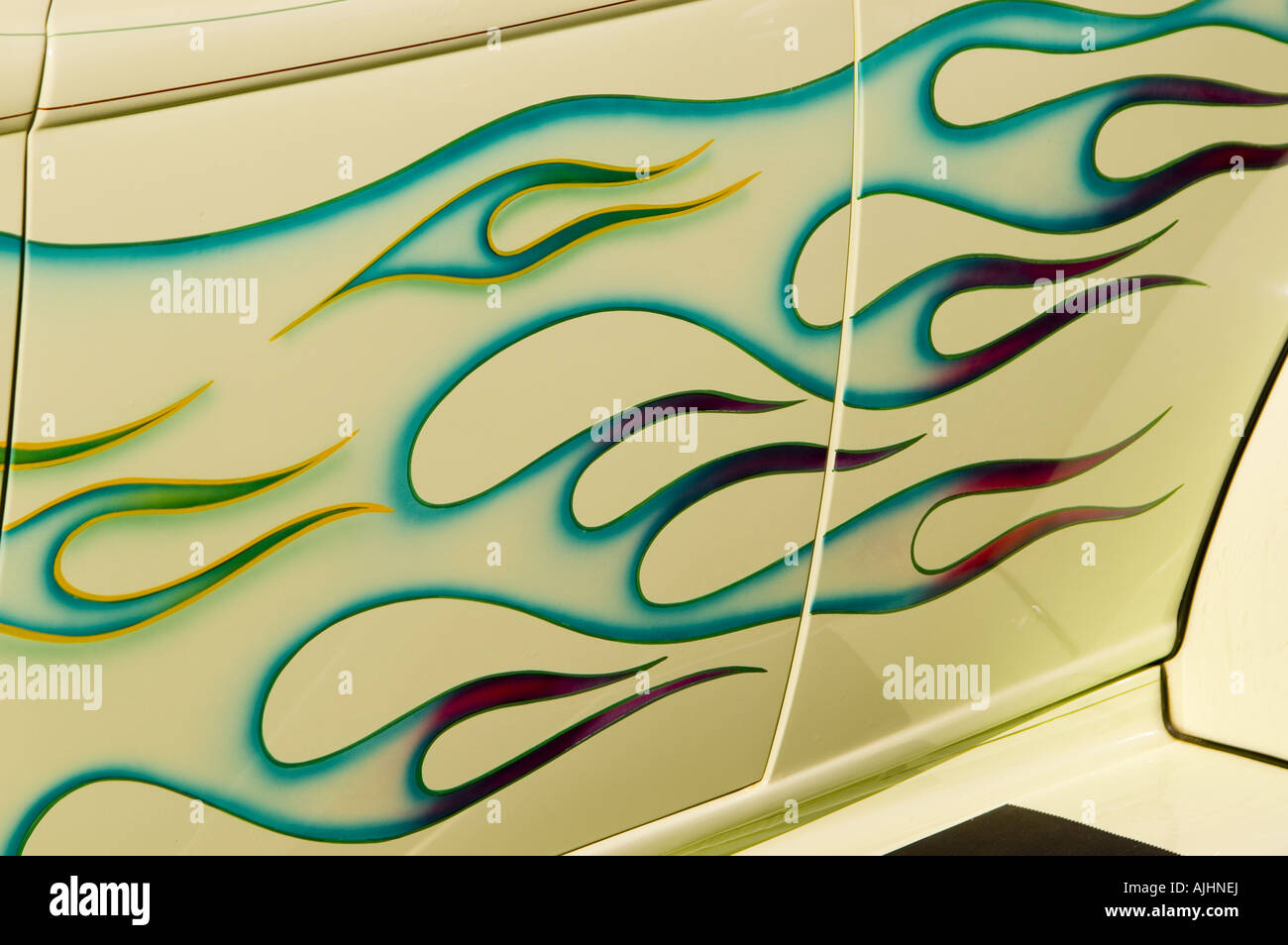 hot rod flame custom paint job speed fire detail Stock Photo - Alamy