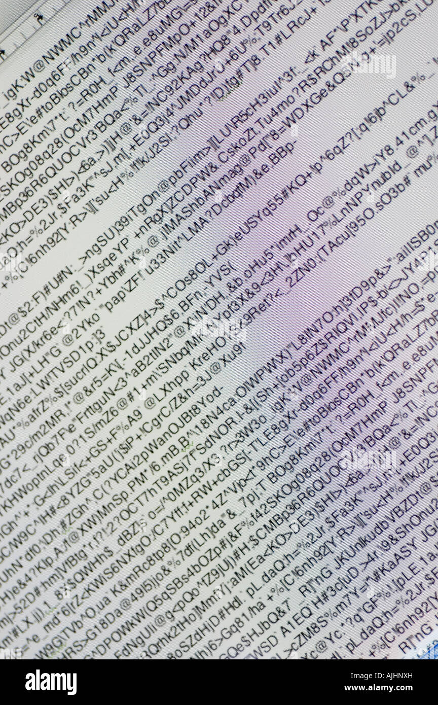 computer jargon text language on written page Stock Photo - Alamy