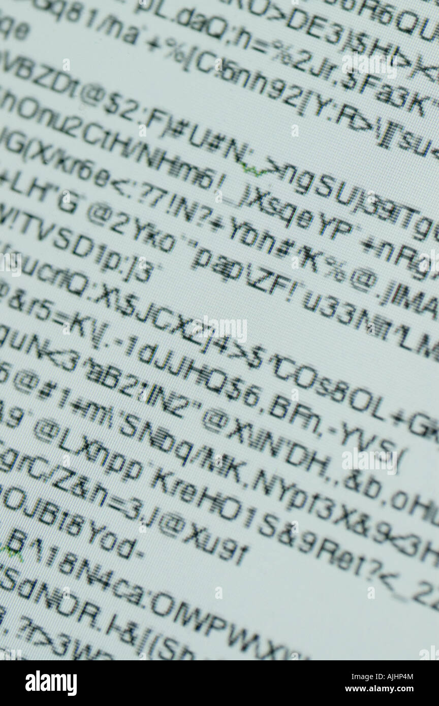 computer jargon text language on written page Stock Photo - Alamy