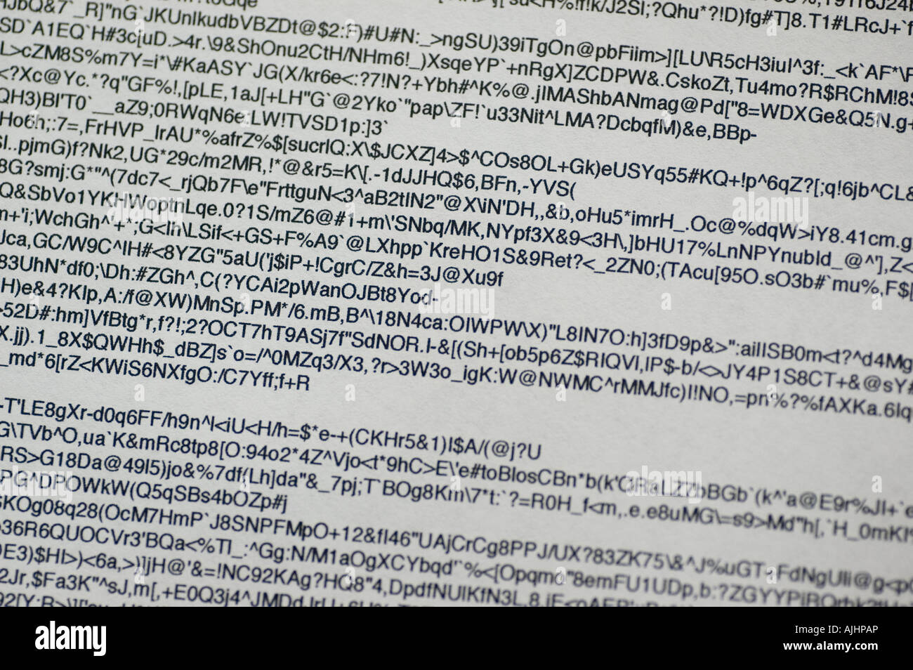 computer jargon text language on written page Stock Photo - Alamy