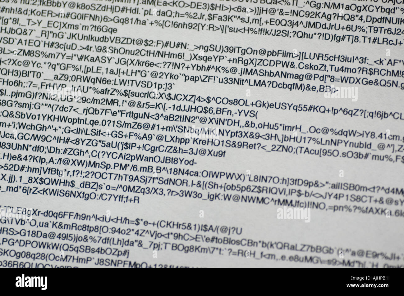 computer jargon text language on written page Stock Photo - Alamy