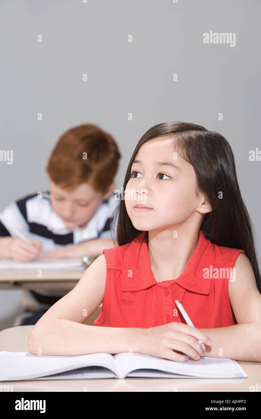 Girl in class Stock Photo - Alamy