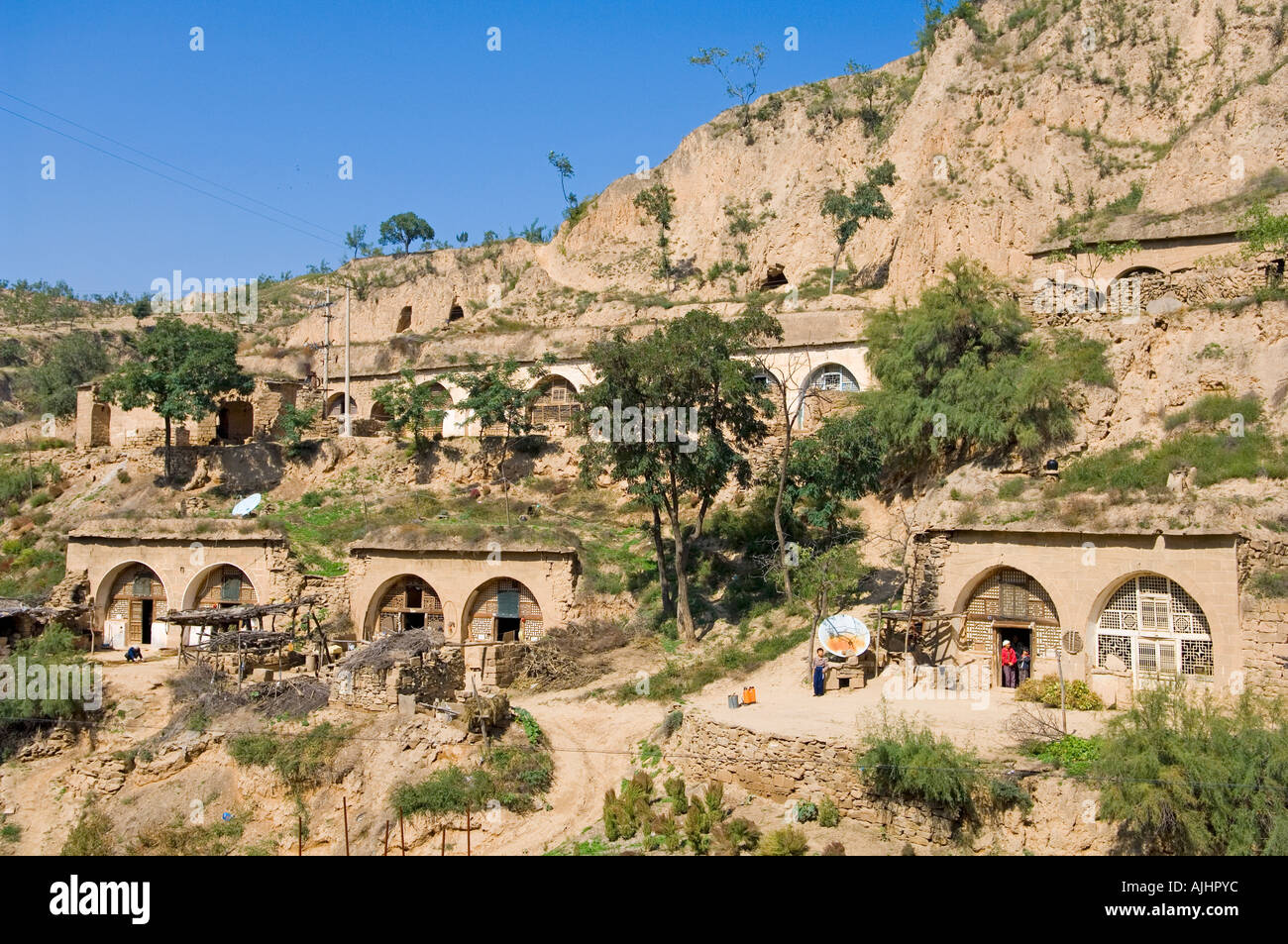 Chinese cave dwelling Lin county Shanxi province China Stock Photo - Alamy