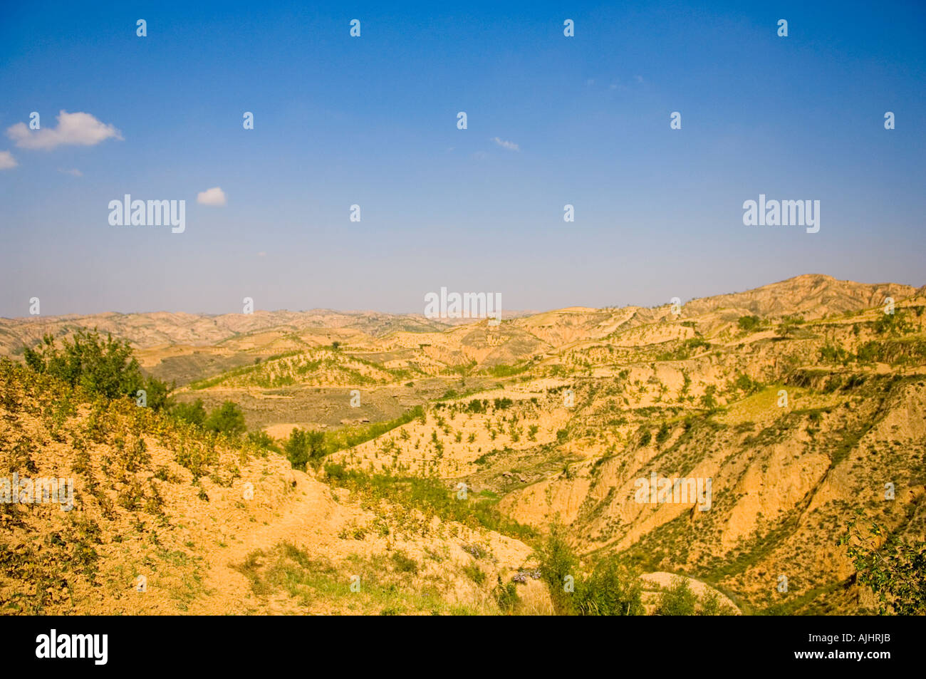 Loess Huangtu plateau on the Yellow River China Stock Photo - Alamy