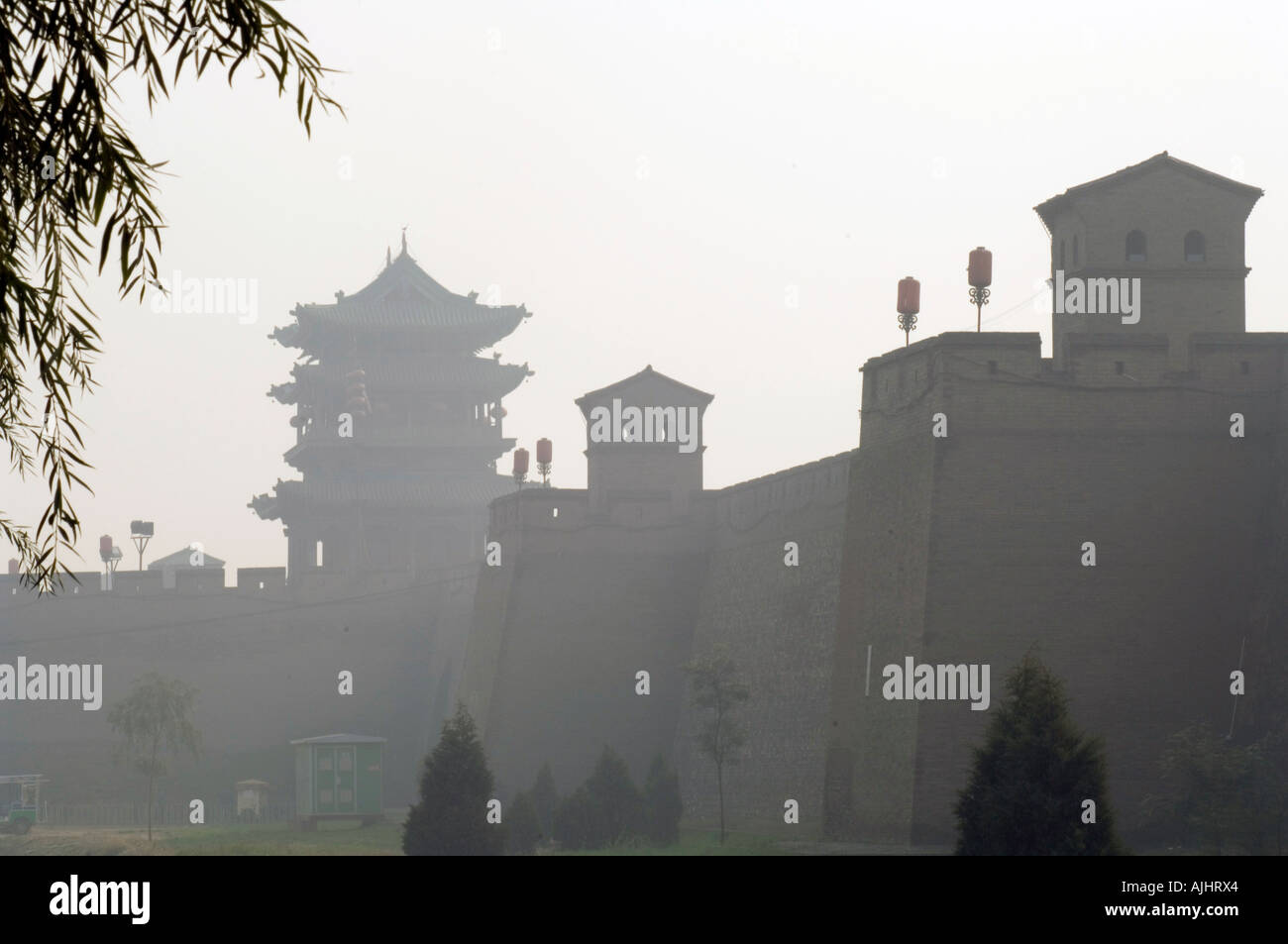 Pingyao City Wall Tall walls surround the ancient city of Pingyao Stock ...