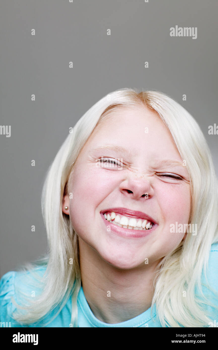 Girl making a face Stock Photo - Alamy
