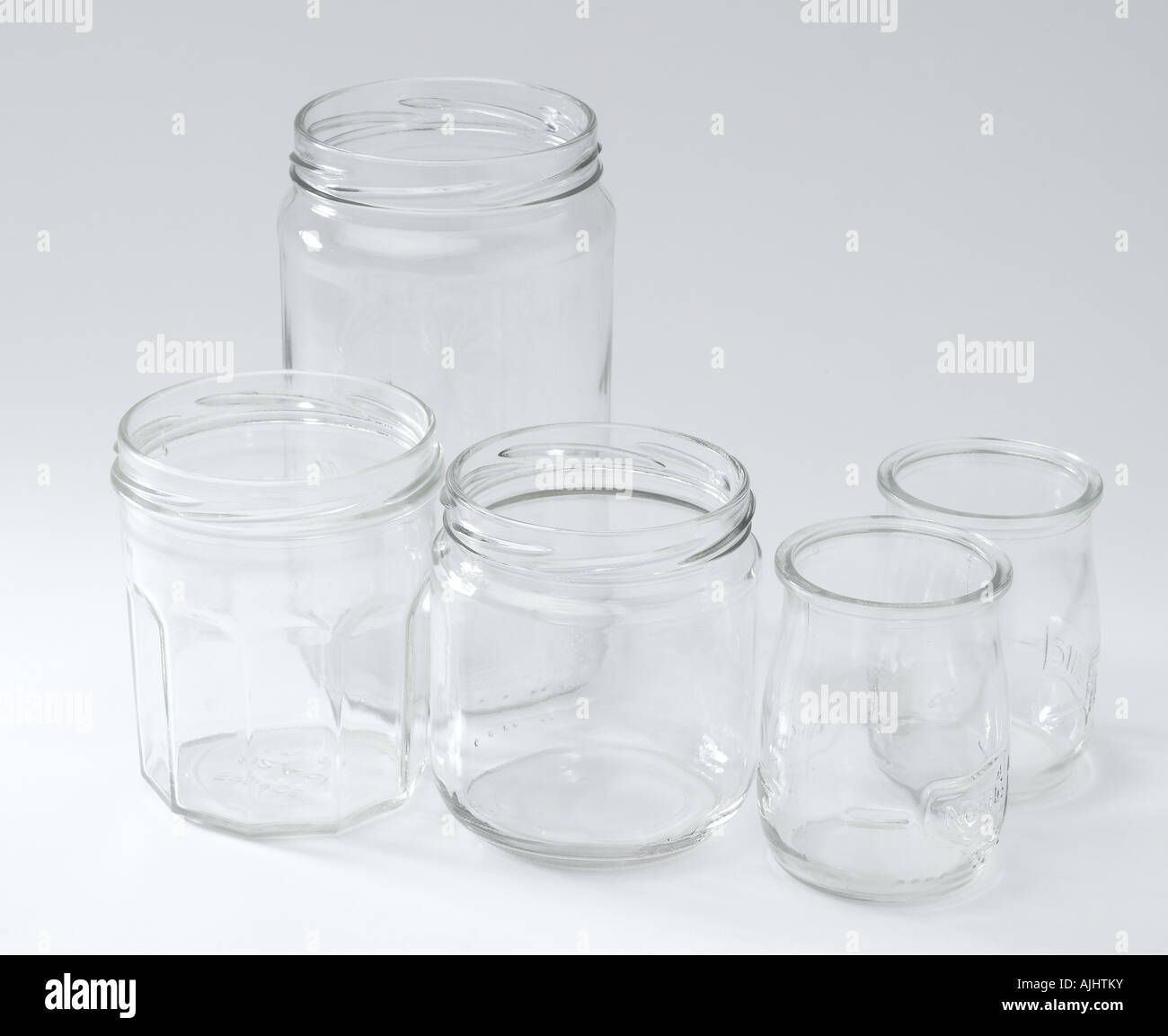Five glass containers hi-res stock photography and images - Alamy