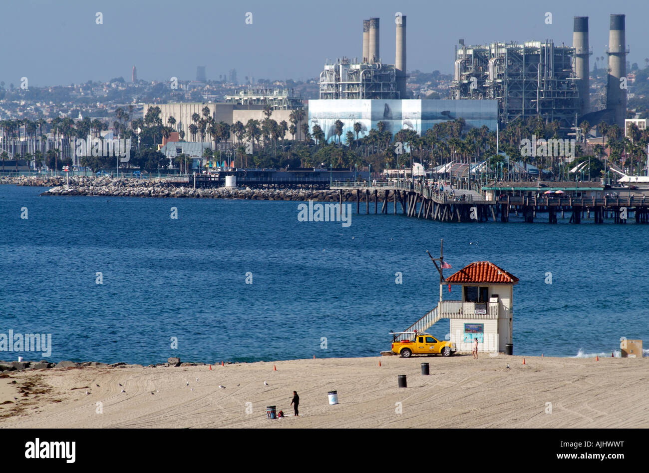 The AES Power Plant on Redondo Beach Waterfront California USA Stock ...
