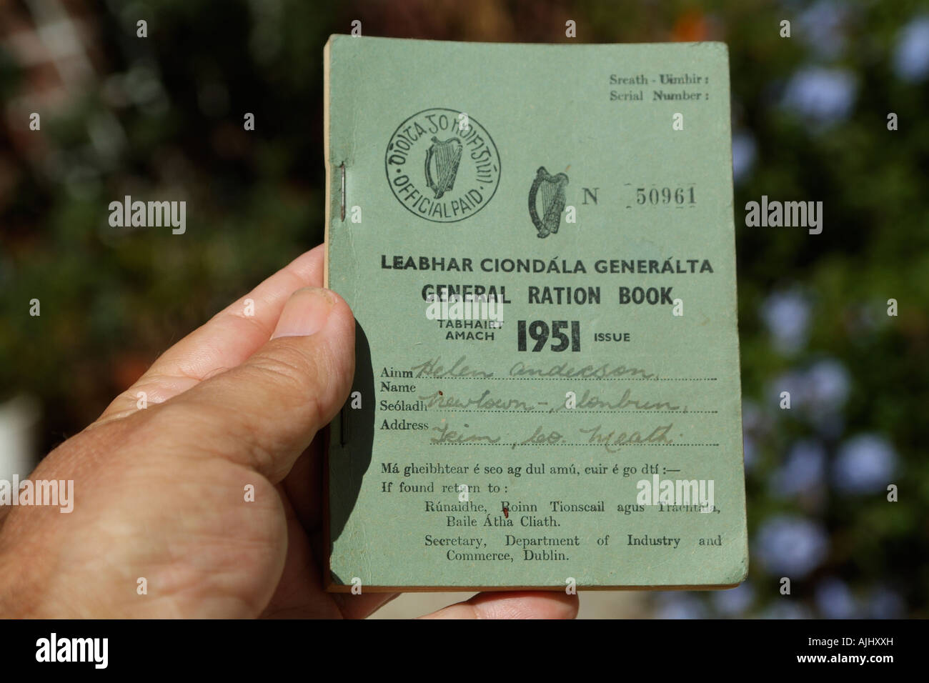 Food ration card hi-res stock photography and images - Alamy