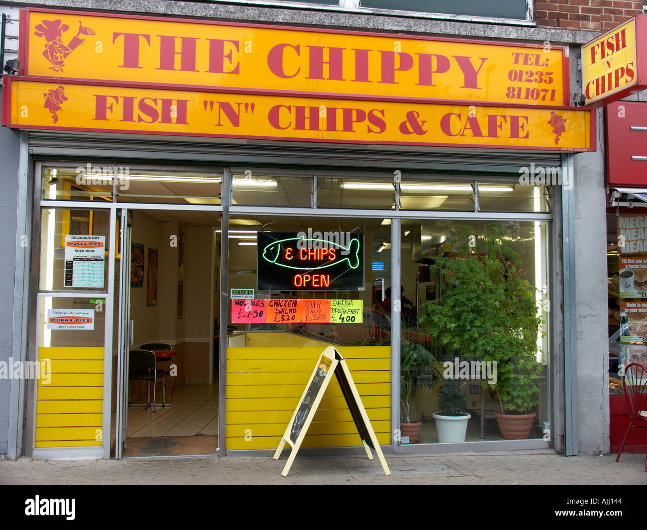 Fish n chips shop on high street in village of Didcot England UK Stock ...