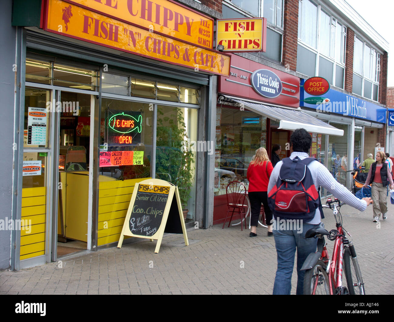 Fish n chips shop on high street in village of Didcot England UK Stock ...