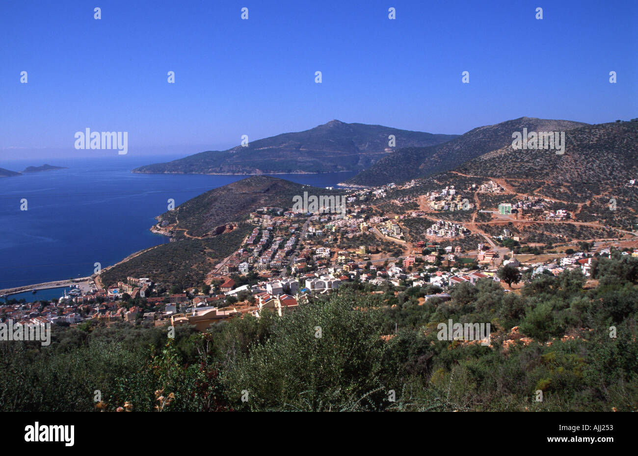 Kalkan town and bay Turkey Stock Photo - Alamy