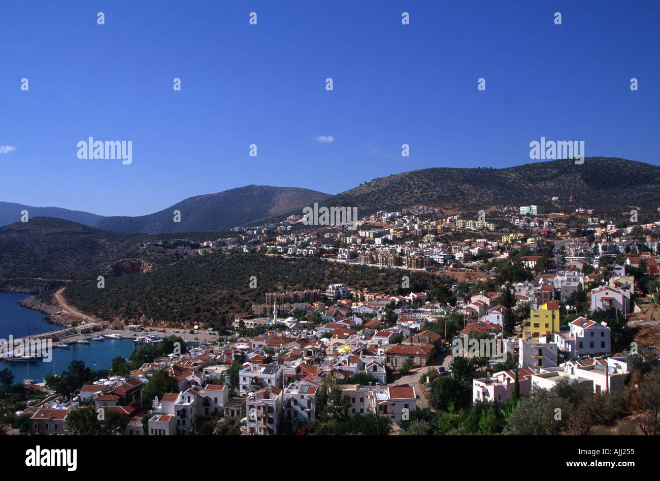 Kalkan town and bay Turkey Stock Photo - Alamy