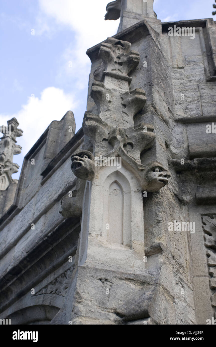Carved stone gargoyles on The Birdcage a 15th Century Market Cross ...