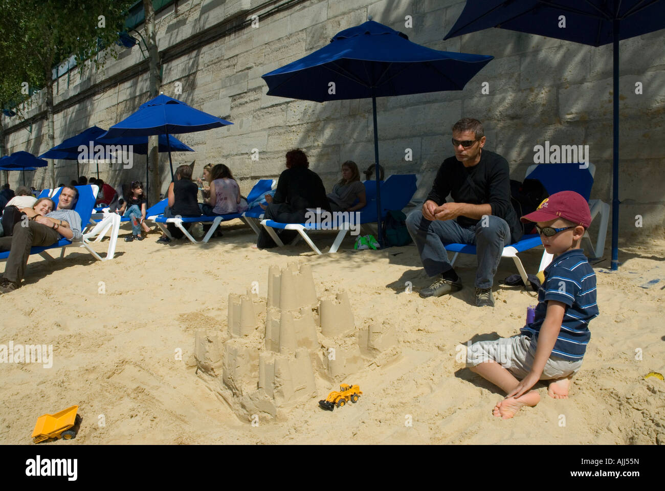 Children playing in the sand at Paris plage an annual event when one ...