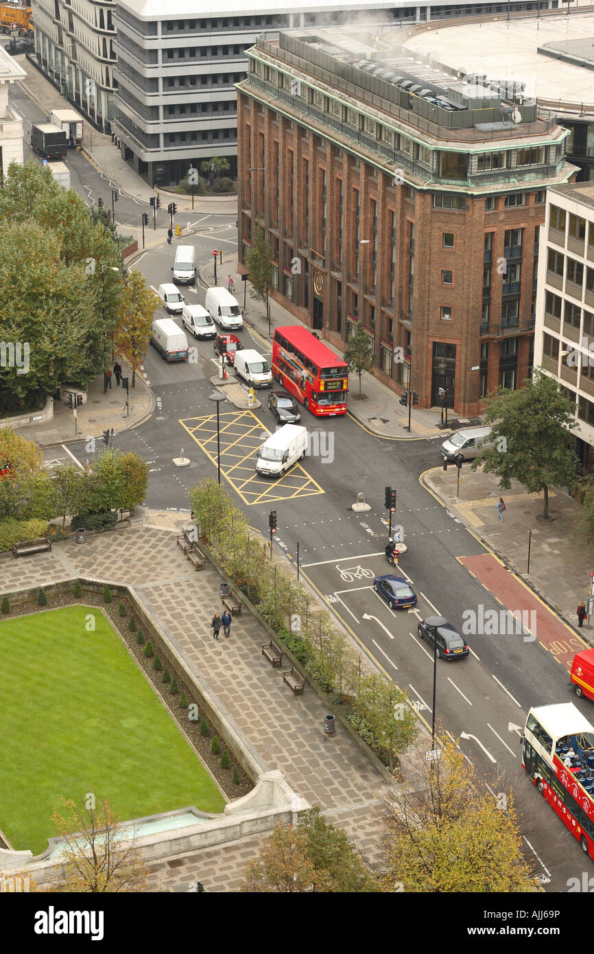 London city busy traffic infrastructure scene in Cannon Street Stock ...
