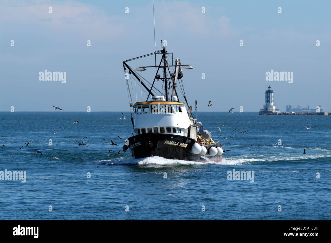 Fishing Boat Pacific Ocean California USA Stock Photo - Alamy