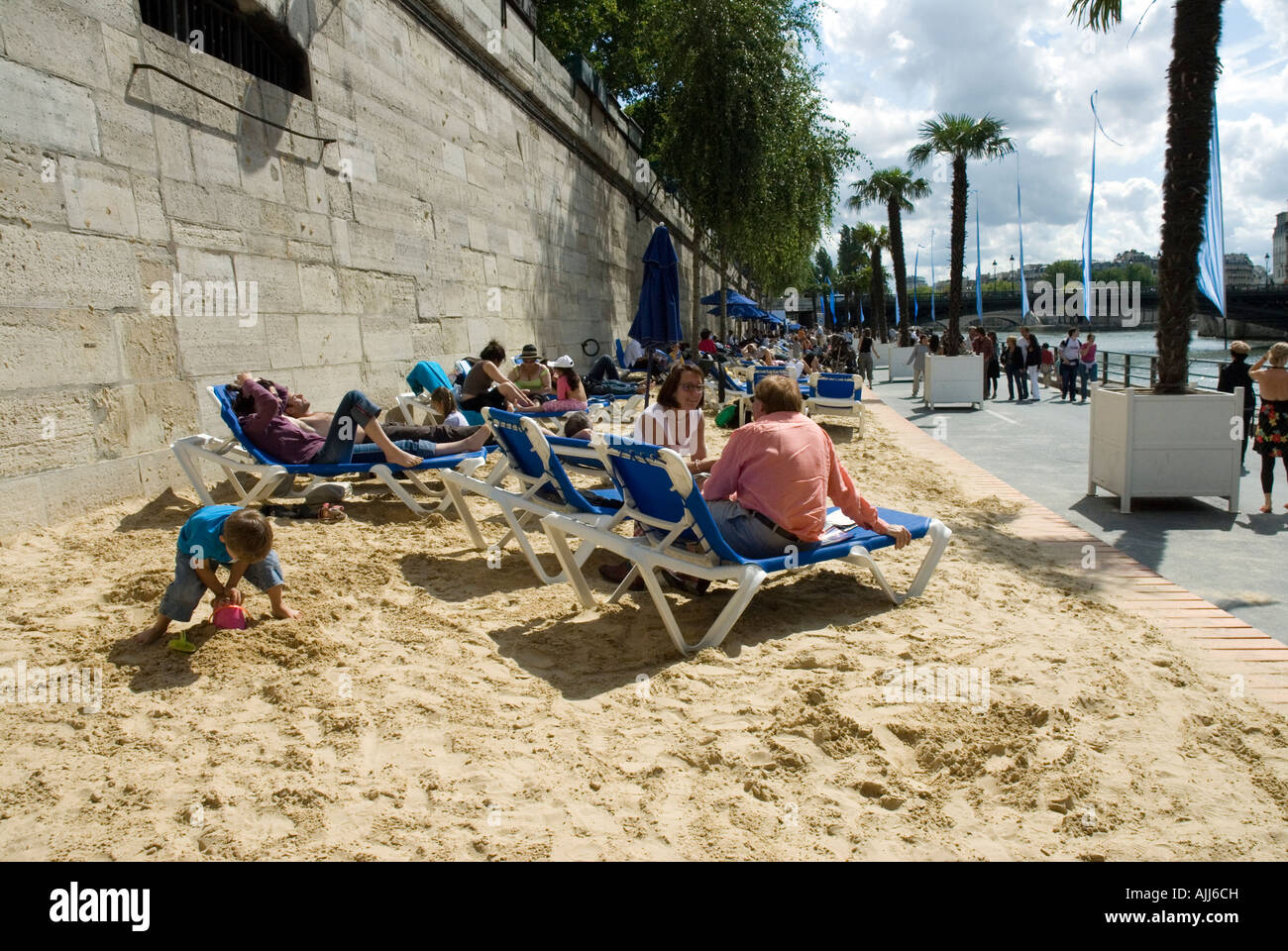 Children playing in the sand at Paris plage an annual event when one ...