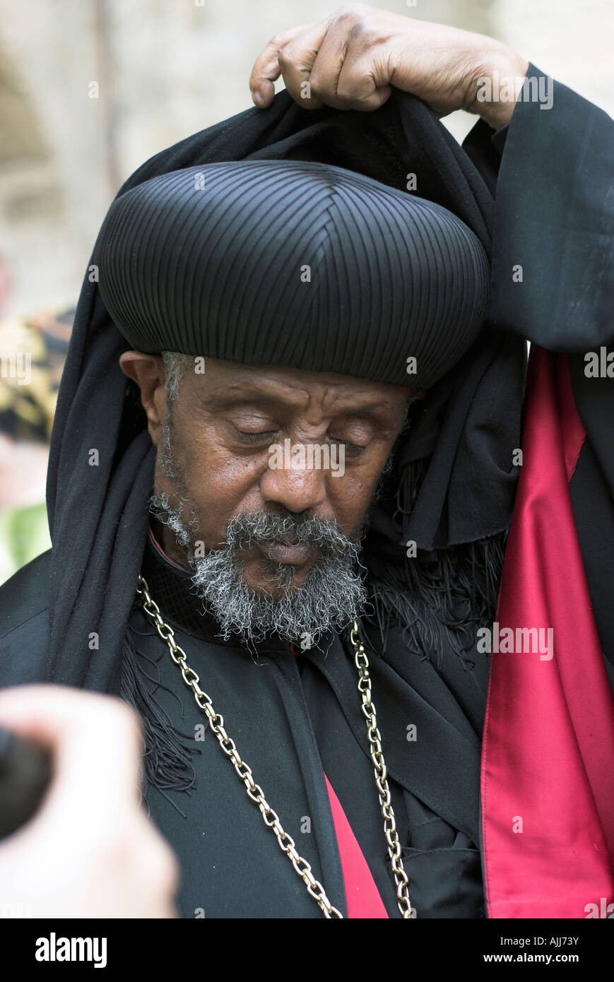 Israel Jerusalem church of the holy sepulchre Ethiopian Orthodox priest ...
