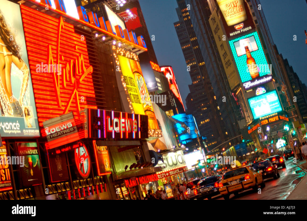 Times Square at Night Stock Photo - Alamy