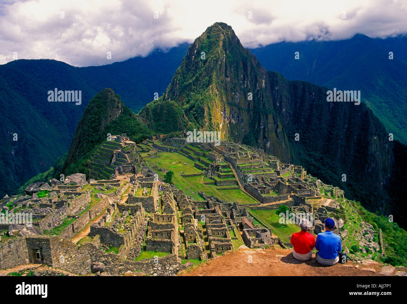 people tourists visiting Machu Picchu aka The Lost City of the Incas an ...