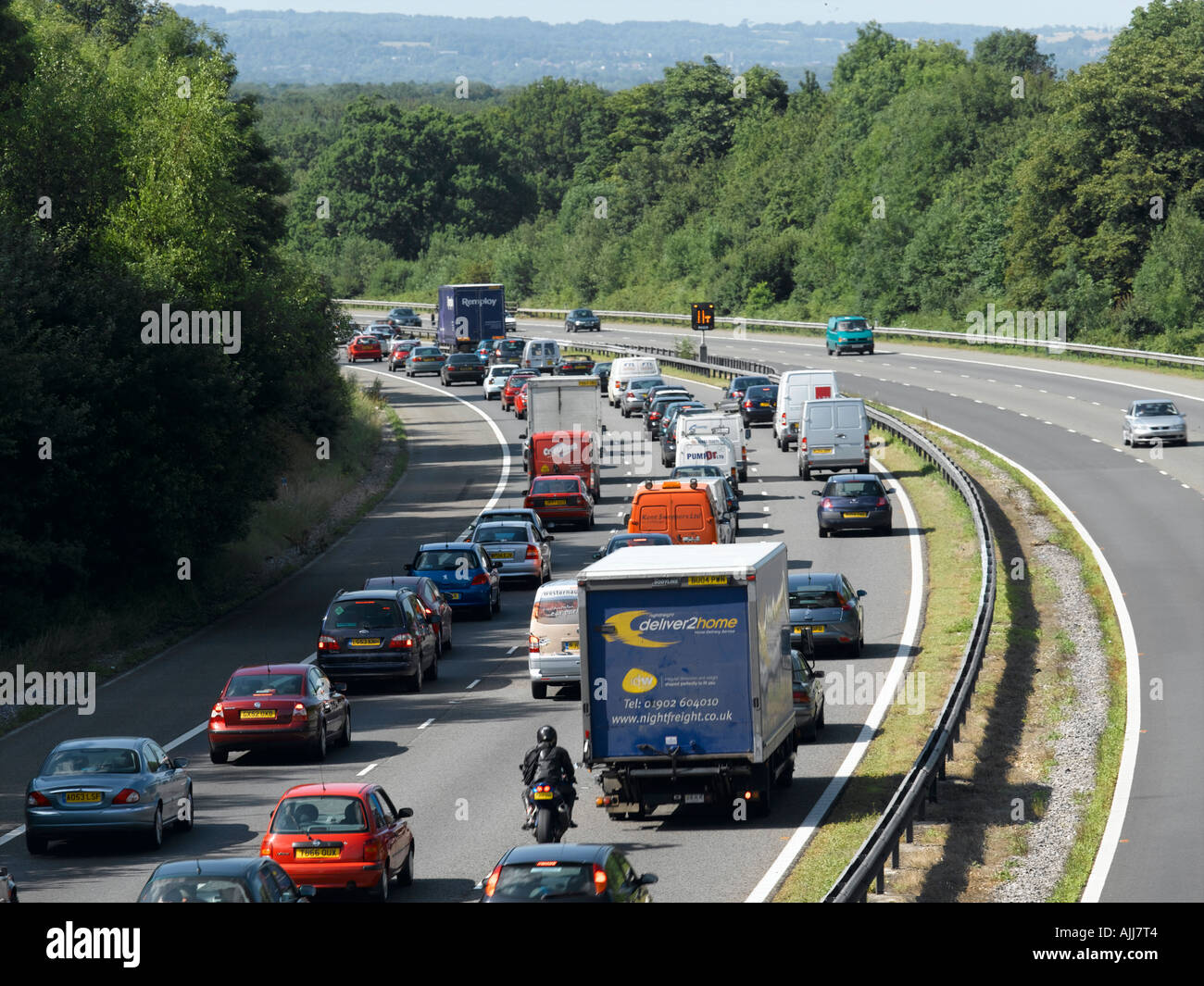 Traffic Jam On M23 Motorway Stock Photo - Alamy