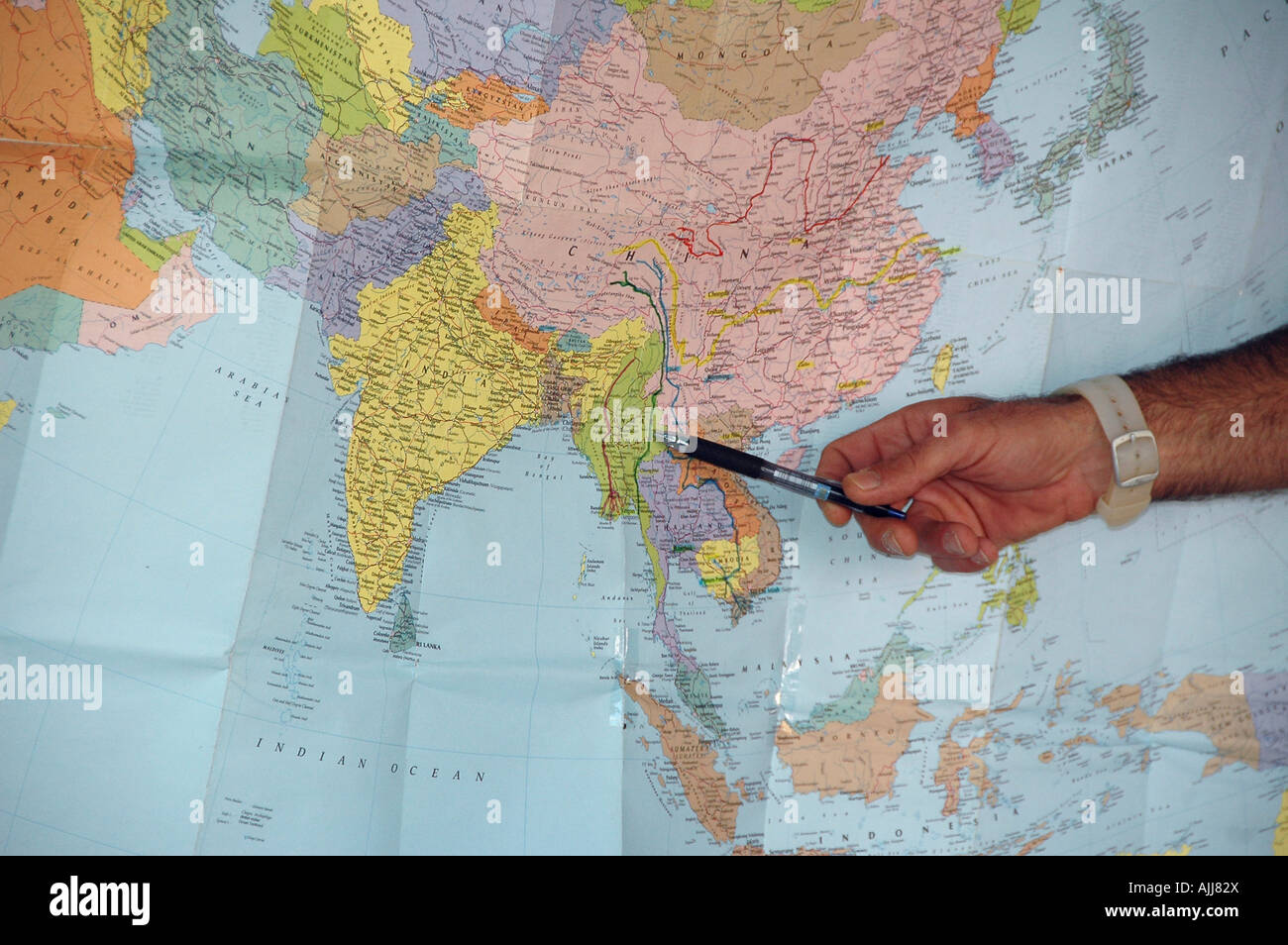 Explaining geography map myanmar hi-res stock photography and images ...