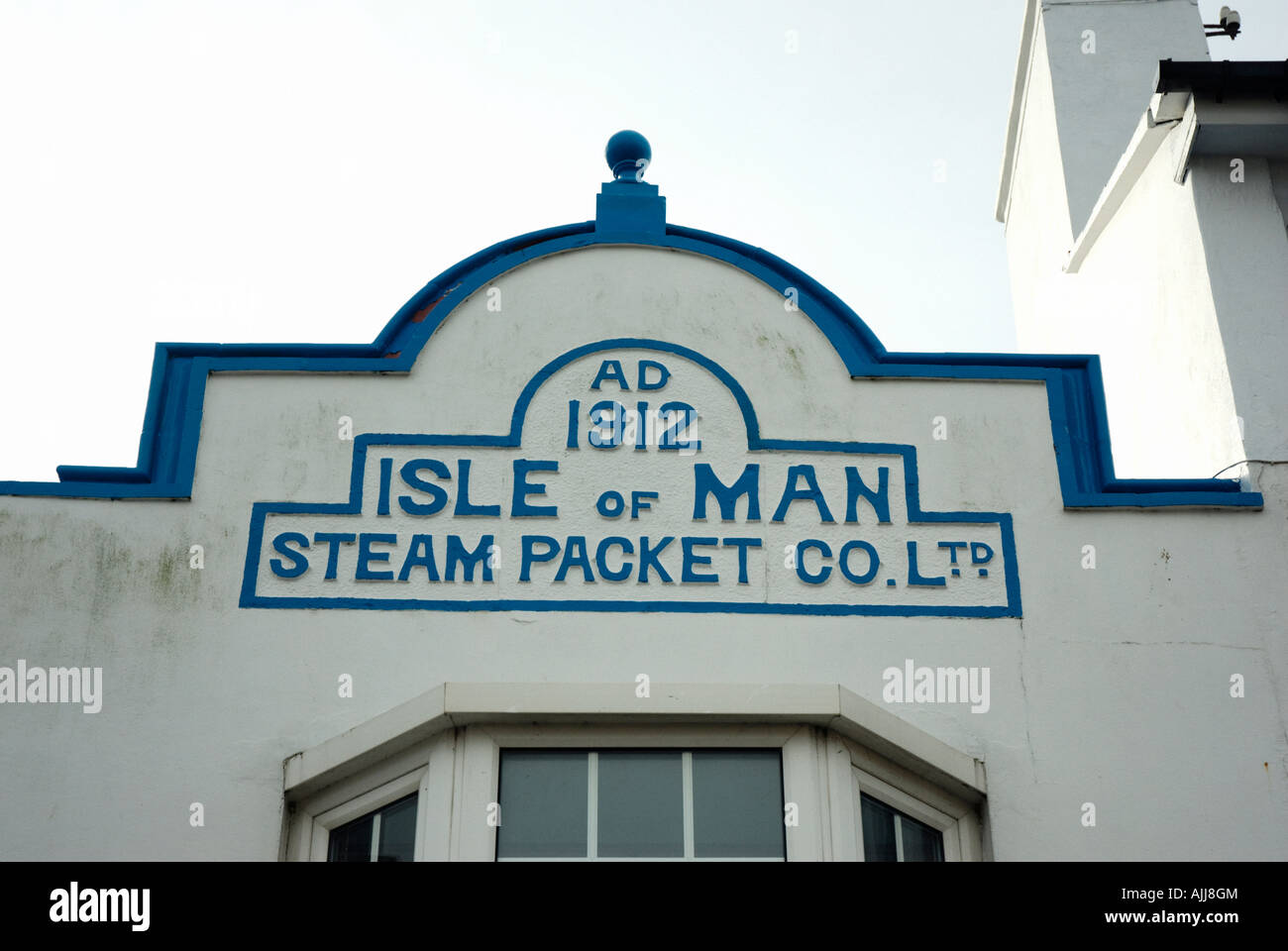 Isle of Man steampacket sign on building Stock Photo - Alamy