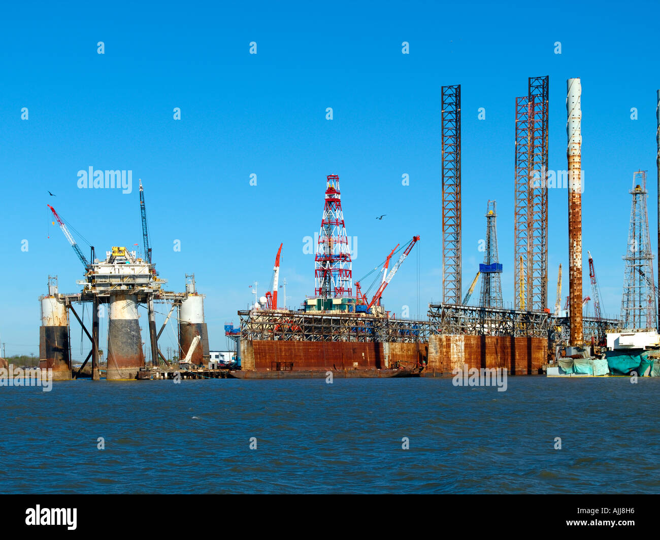 Deep Sea Oil Rig Repair Construction Yard Stock Photo - Alamy