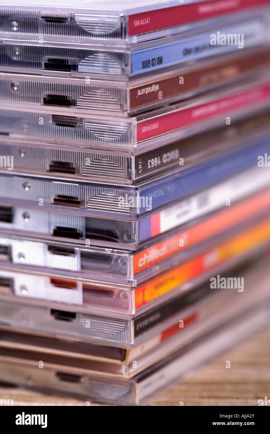 Pile of music compact discs Stock Photo - Alamy