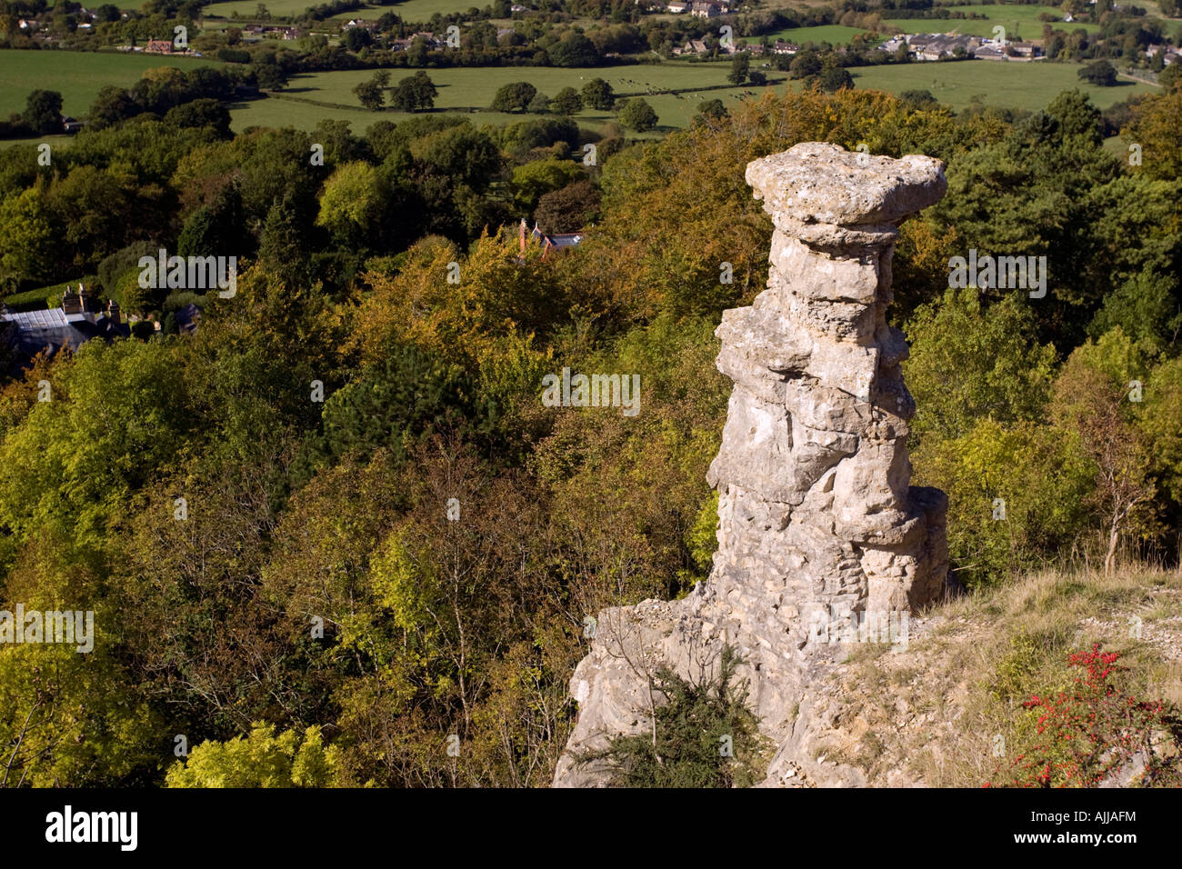 Devils Chimney Leckhampton Hill Cotswold Escarpment Cheltenham UK Stock ...