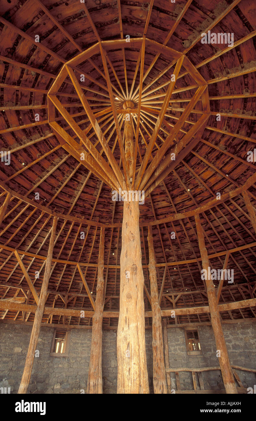 Interior of round barn built by cattle baron Pete French near Diamond ...