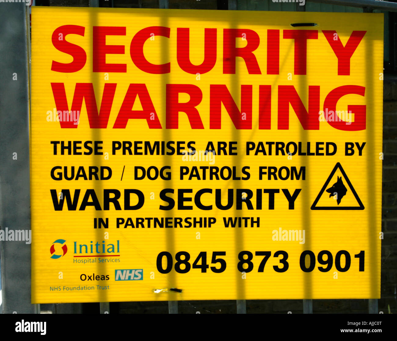 Security warning sign Stock Photo - Alamy