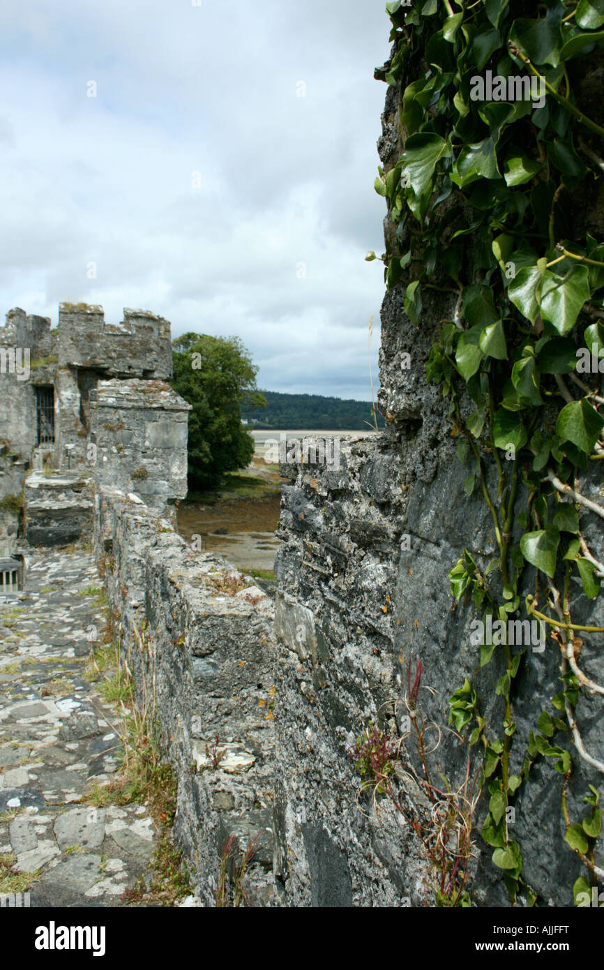 Doe castle from the parapet, Creeslough, nr Dunfanaghy, Clonmass bay ...
