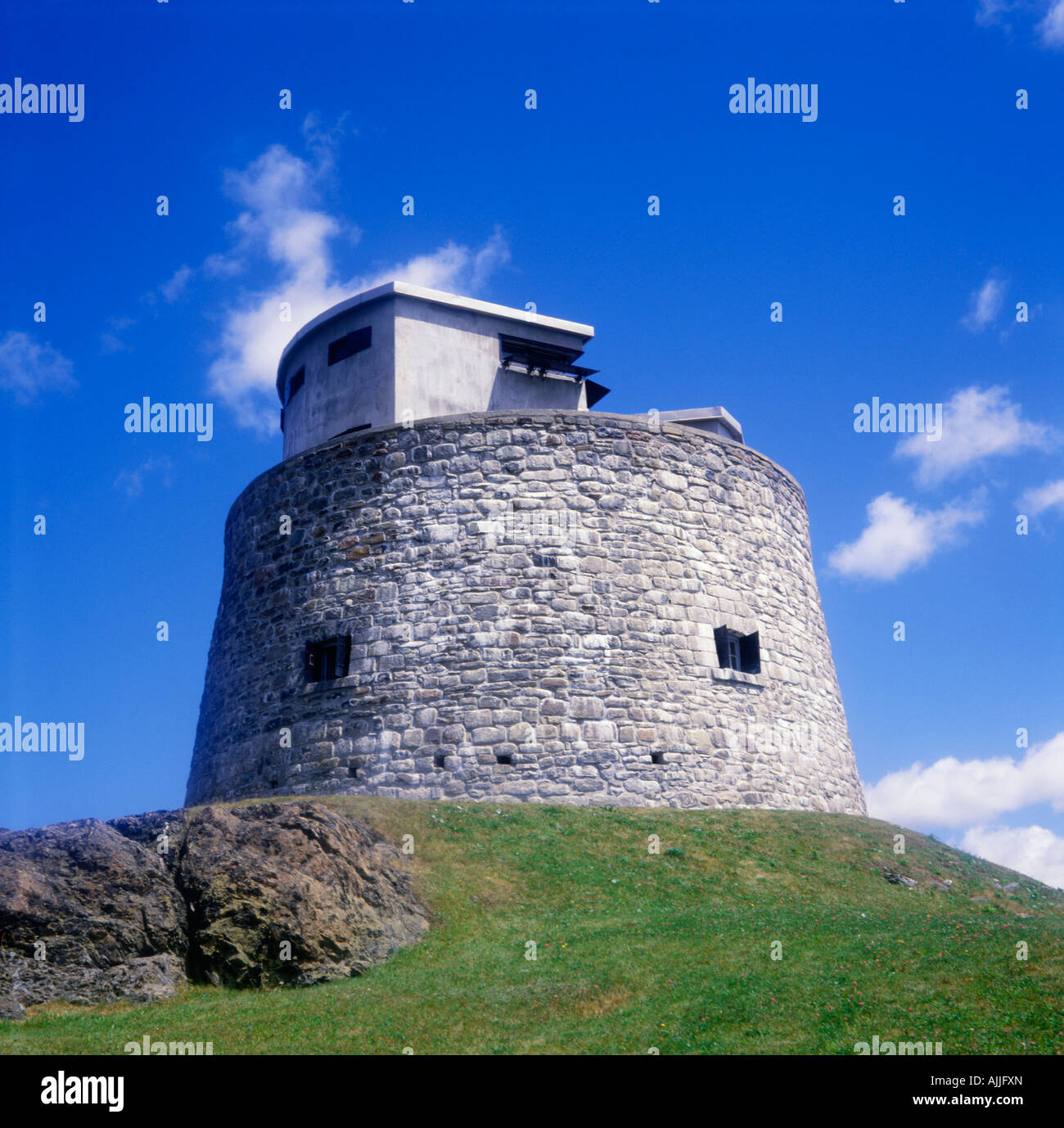 Round stone building on hilltop Stock Photo - Alamy