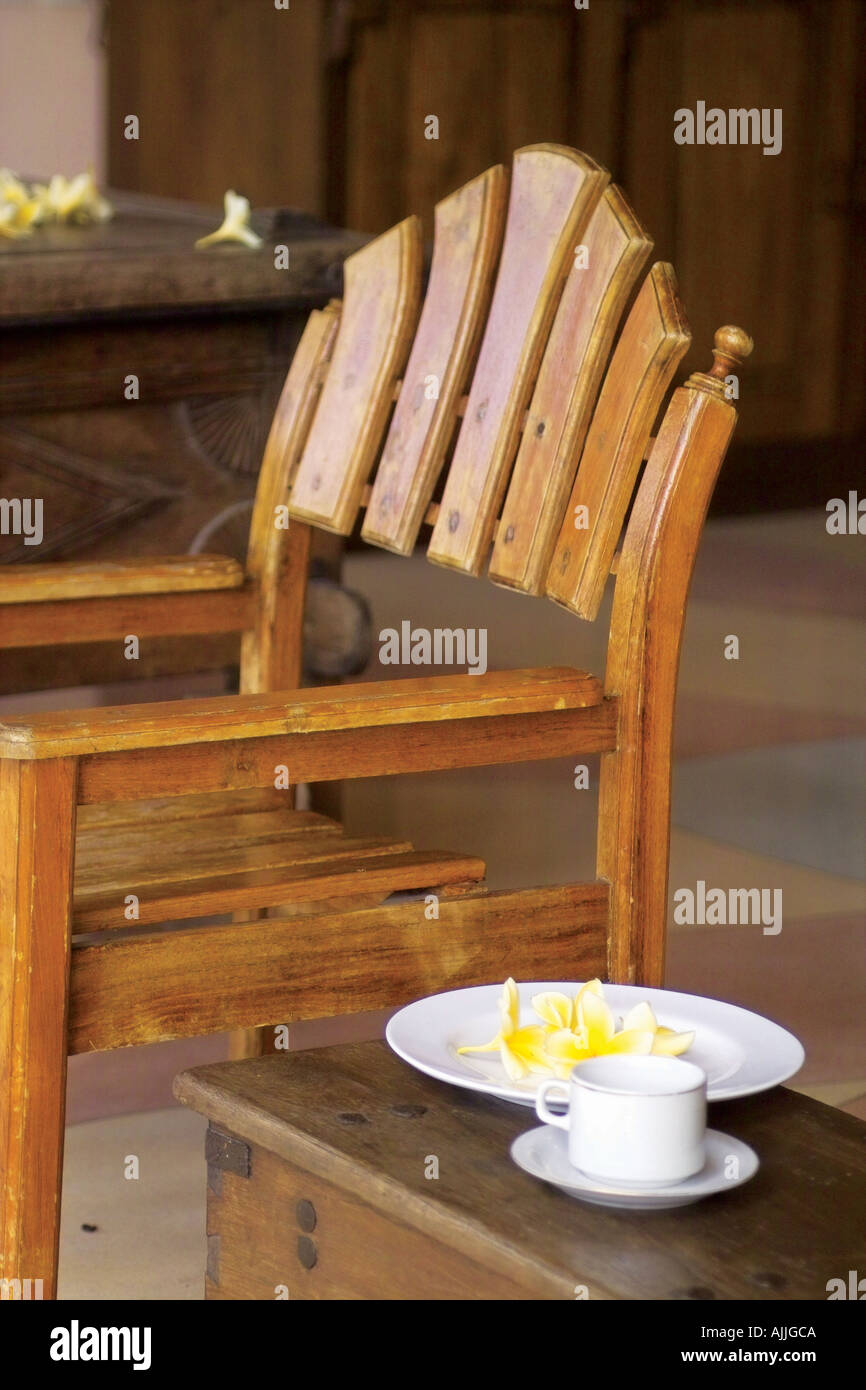 Side profile of a wooden chair Stock Photo - Alamy