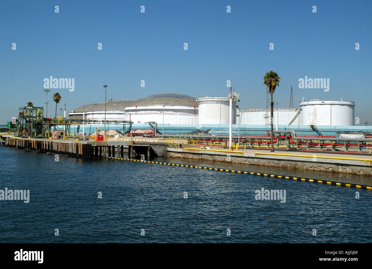 The Exxonmobil Oil and Liquid BulkTerminal Port Los Angeles USA Stock ...