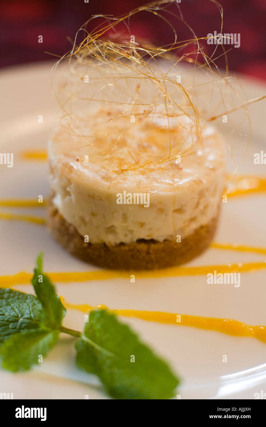 Contemporary rice pudding serving Stock Photo - Alamy