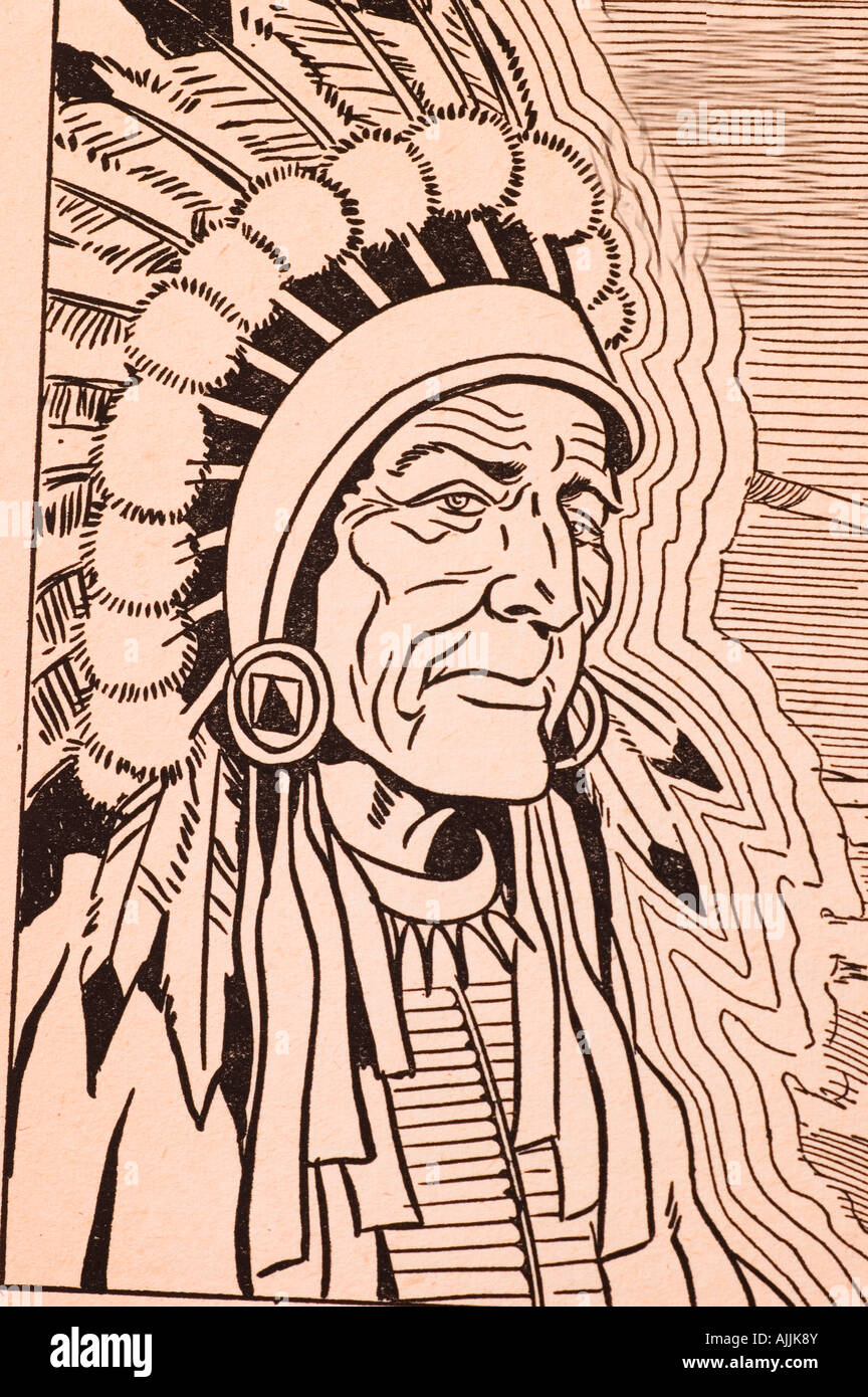 cartoon of indian chief Stock Photo - Alamy