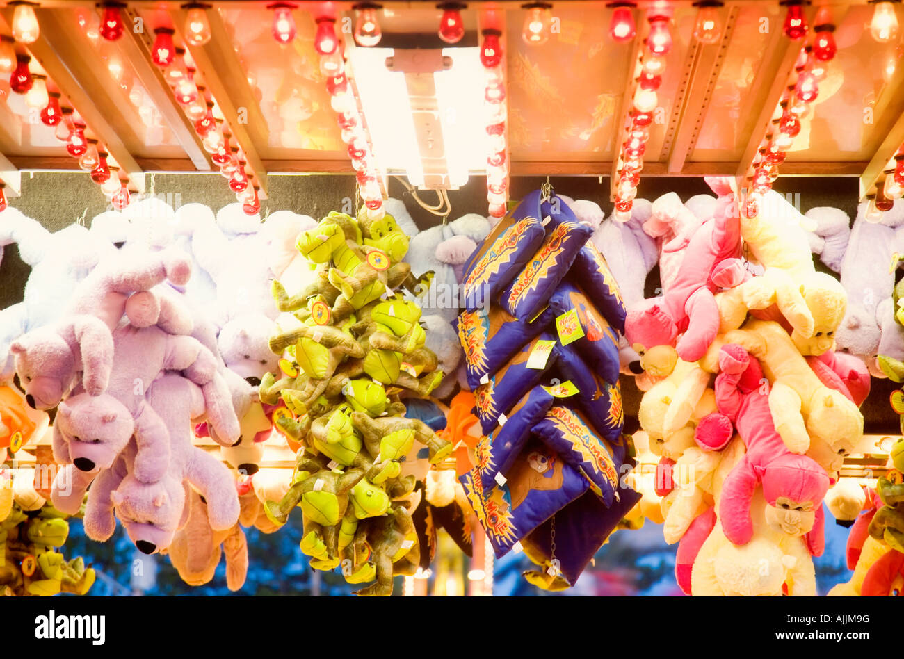 Prizes in a carnival booth at a Maine State fair Stock Photo - Alamy