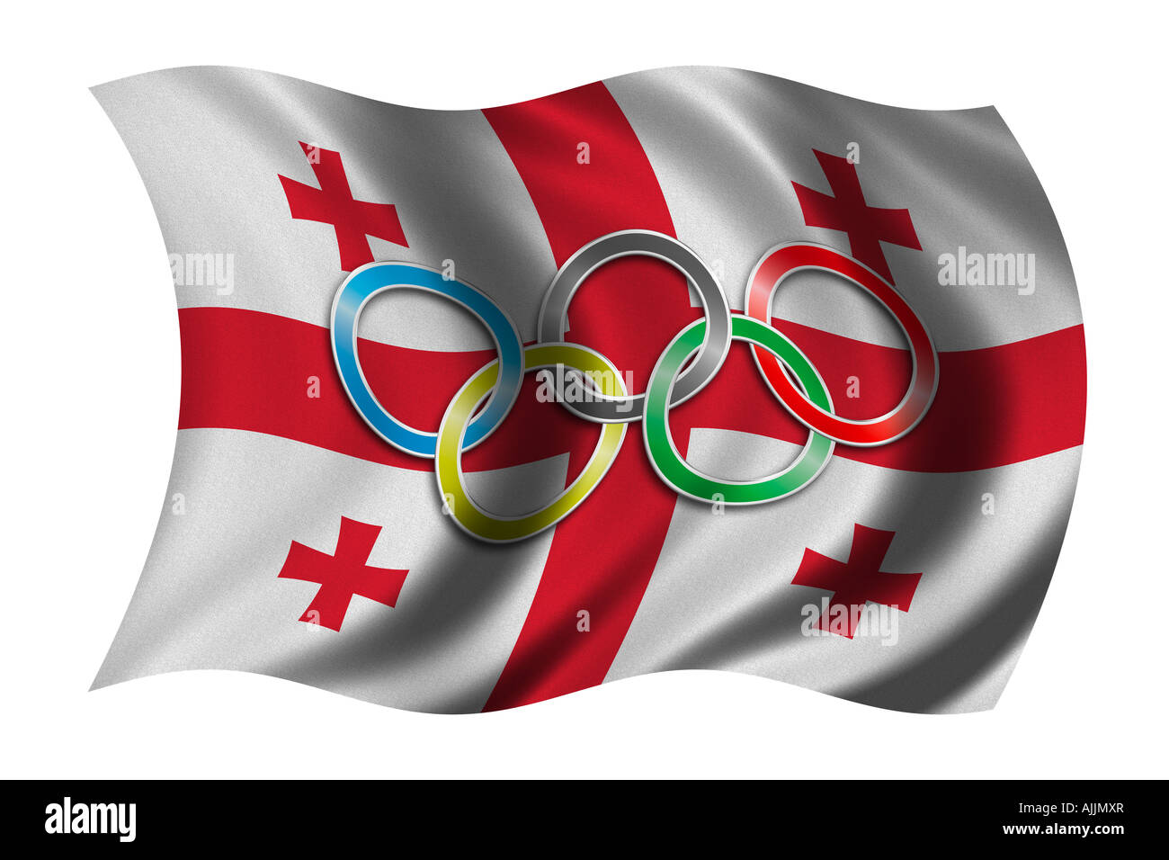 Flag of Georgia with olympic symbol Stock Photo - Alamy