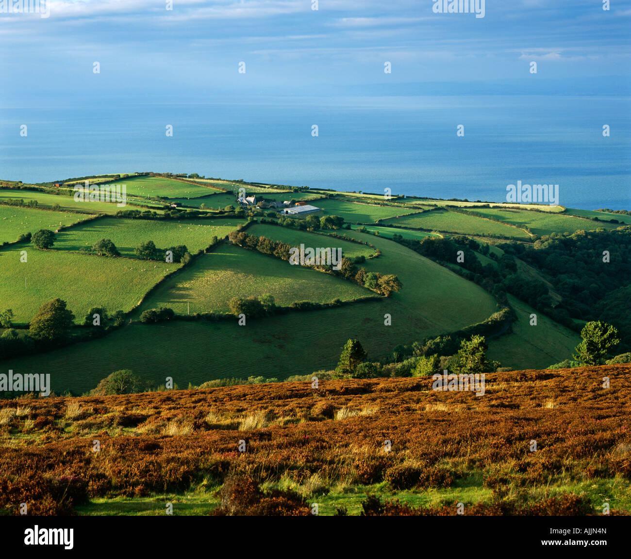 Porlock Bay in the Bristol Channel viewed from Exmoor National Park ...