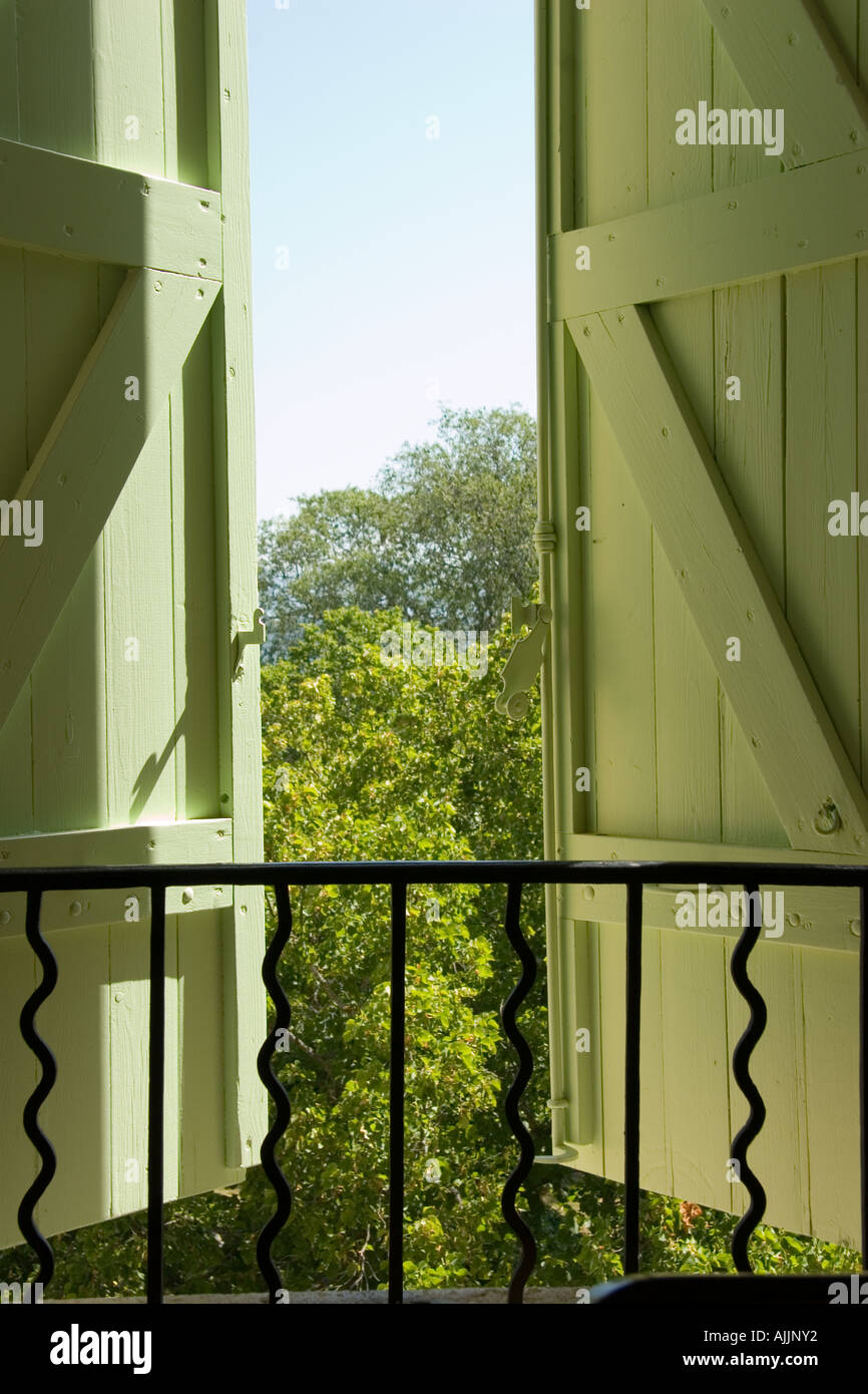 French Provencal Shuttered Window Stock Photo - Alamy