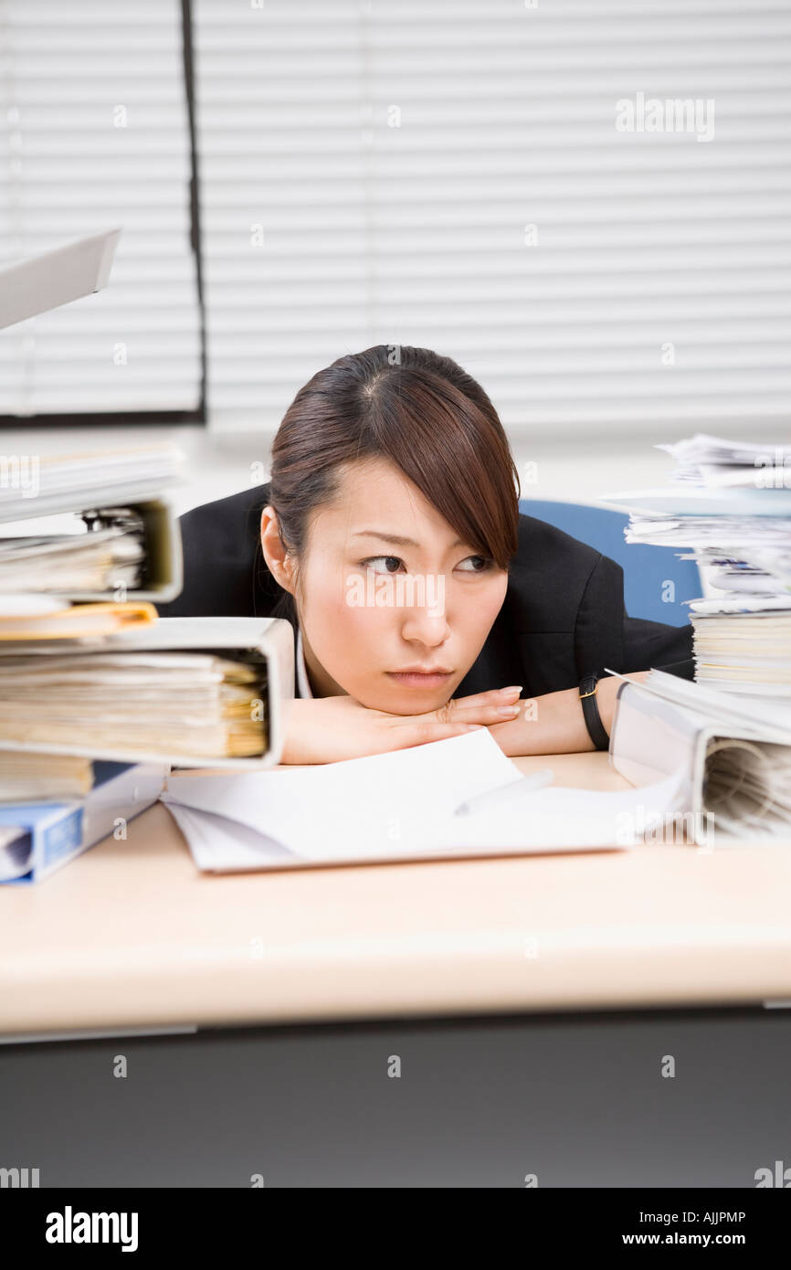 Stressed young woman Stock Photo - Alamy