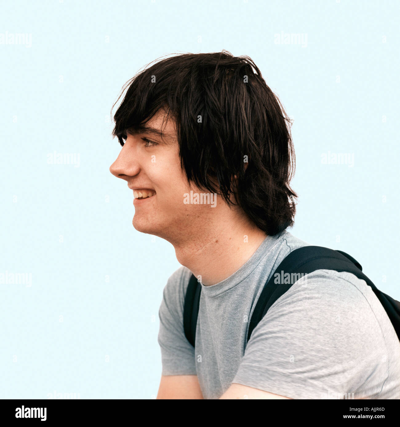 Profile of a smiling man Stock Photo - Alamy