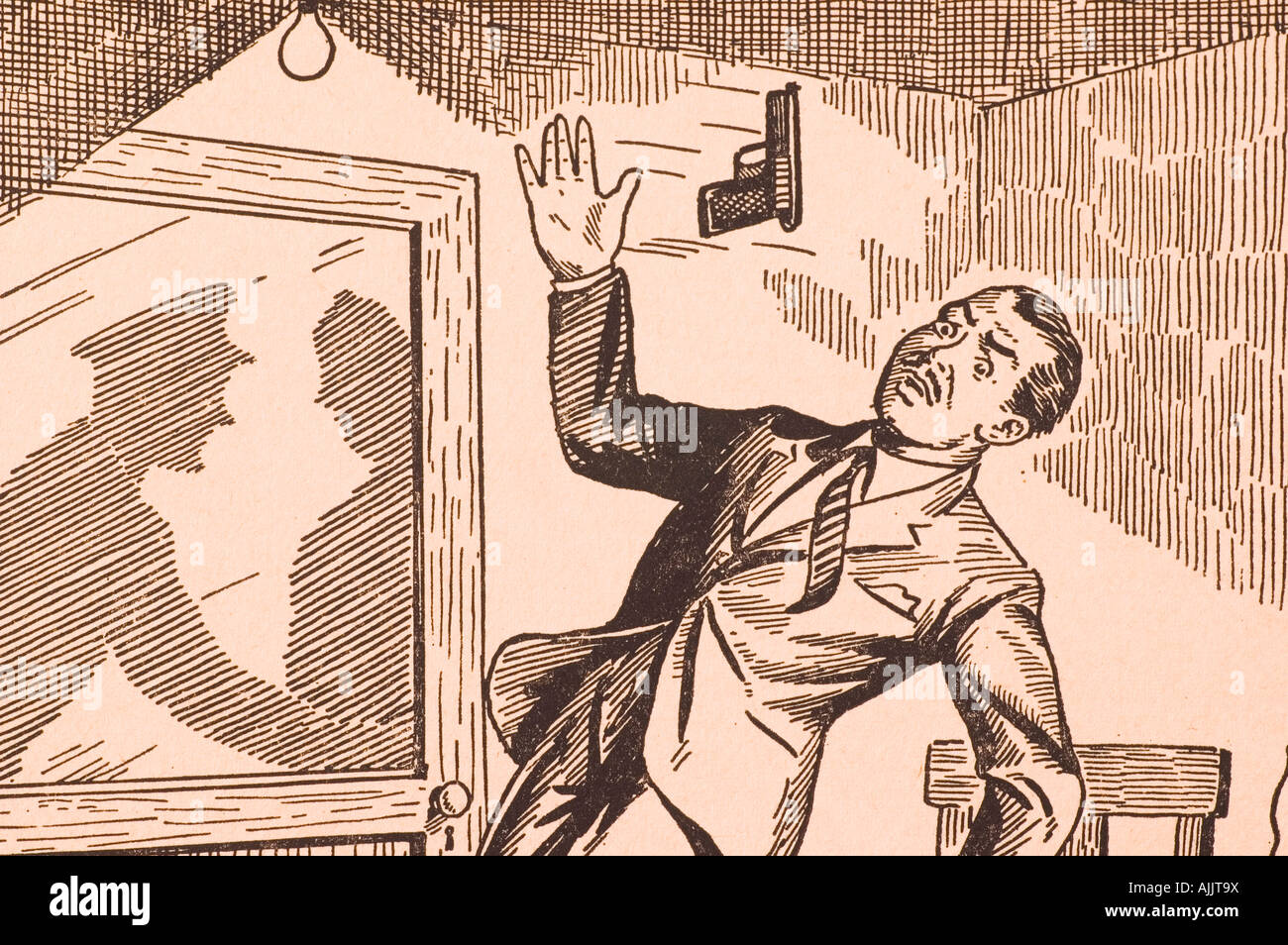 bad guy with gun cartoon Stock Photo - Alamy