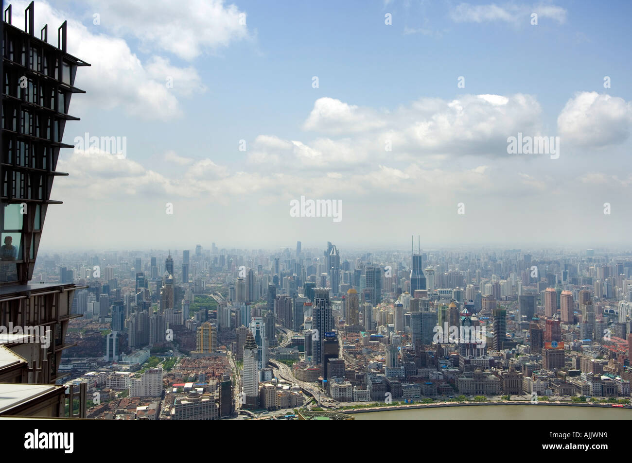 Pudong New Area and Puxi Area Skyline with Huangpu River, Shanghai ...