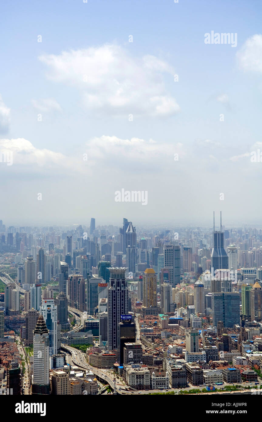 Pudong New Area and Puxi Area Skyline with Huangpu River, Shanghai ...