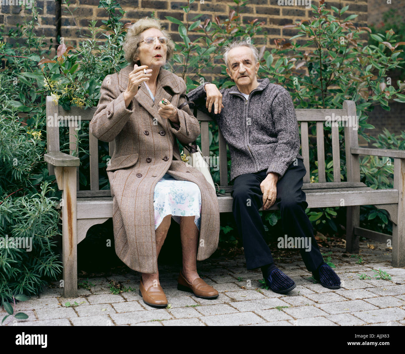 Older Couple Sitting On Bench High Resolution Stock Photography and ...