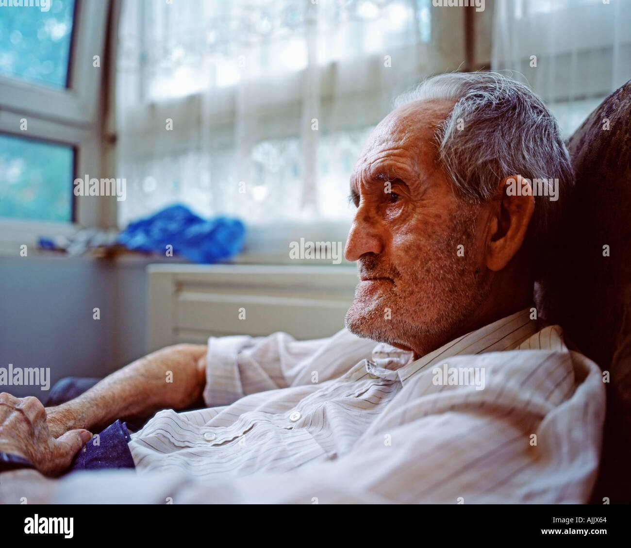 Elderly man in armchair Stock Photo - Alamy Elderly man in armchair Stock Photo - Alamy